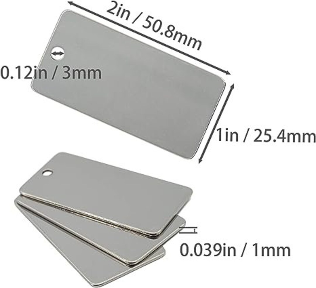 Custom Laser Engraving Rectangle Stainless Steel Tags Custom - Etsy