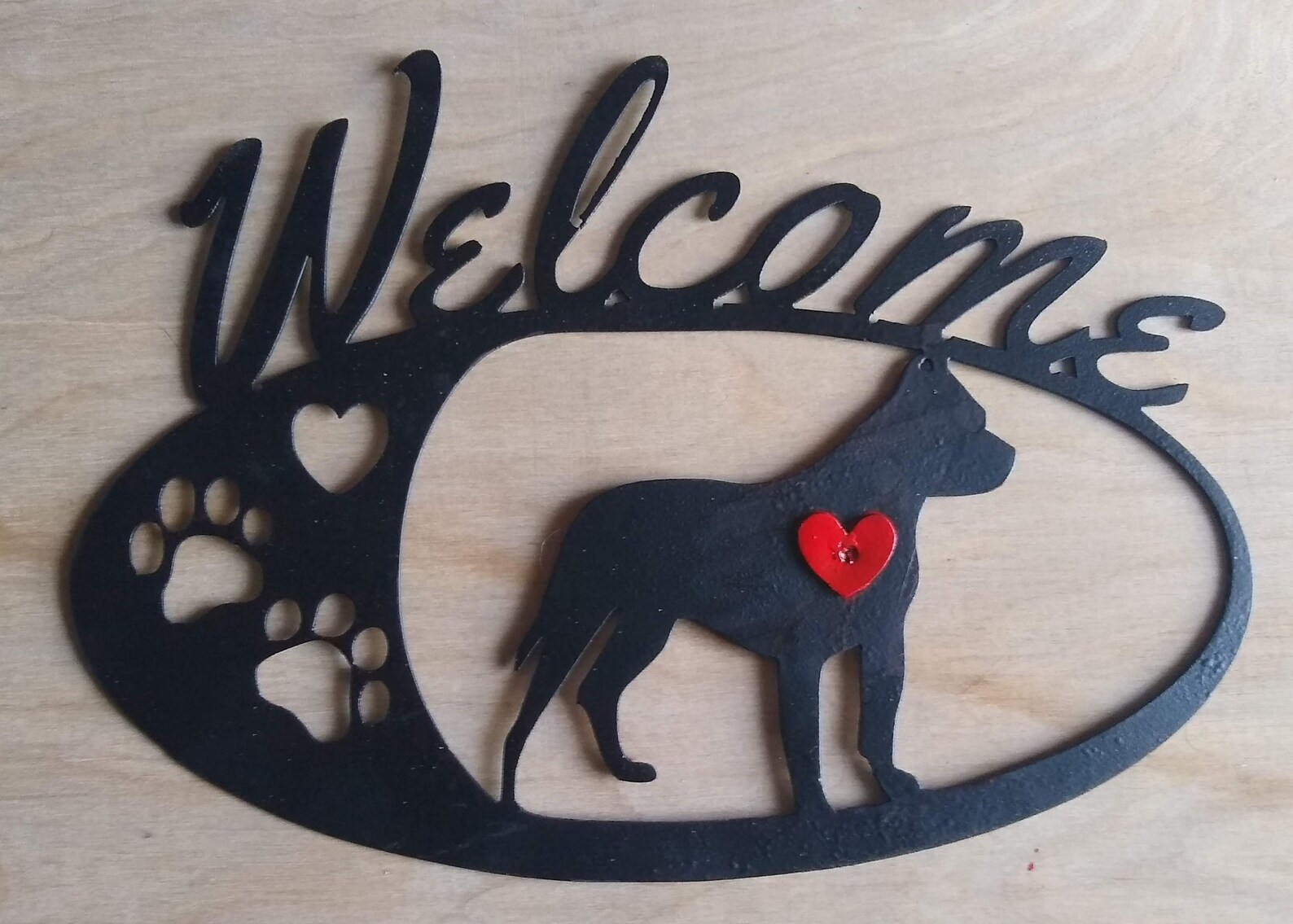Pitbull Welcome Sign | Etsy