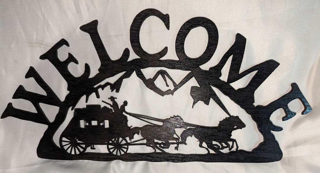 Western Welcome Sign V1, Decorative Welcome Sign, Entrance Decoration ...