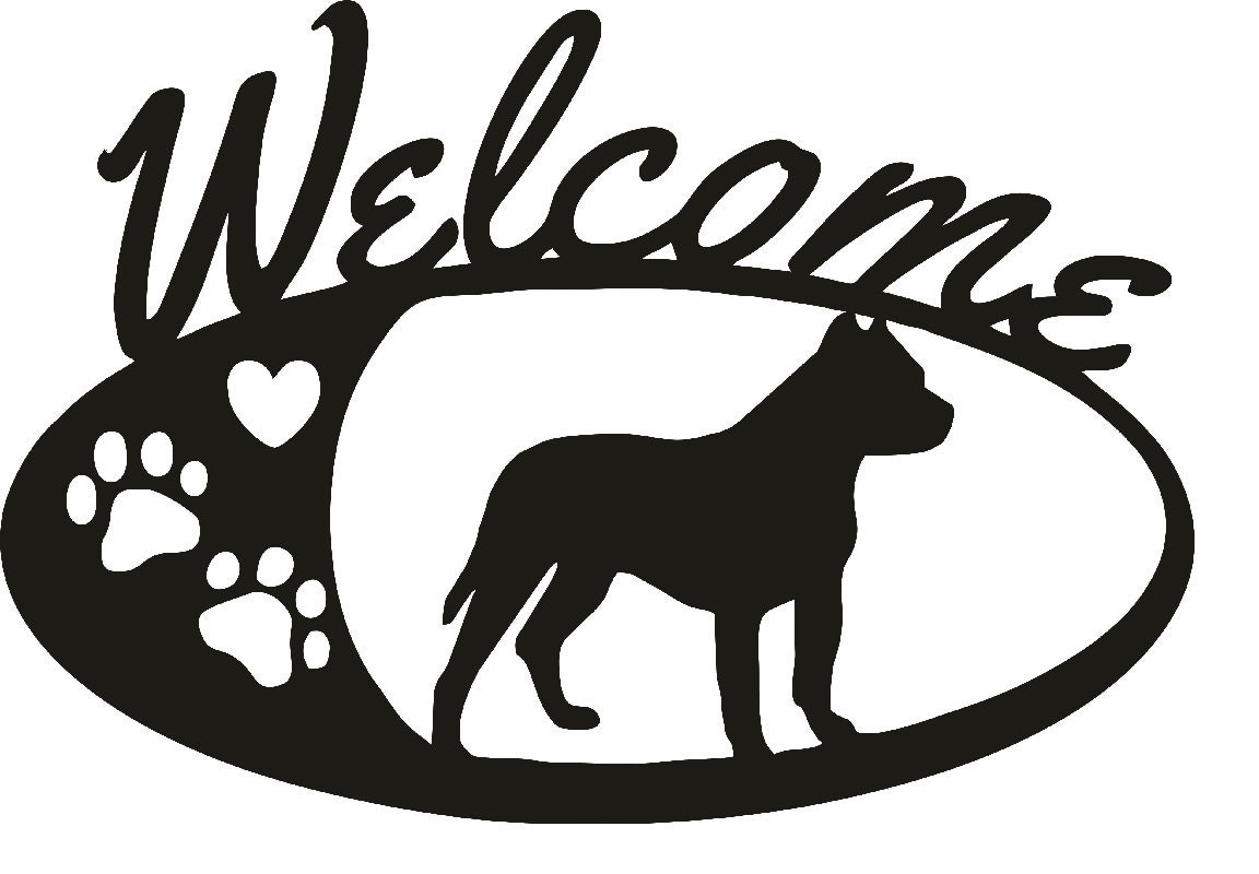 Pitbull Welcome Sign | Etsy