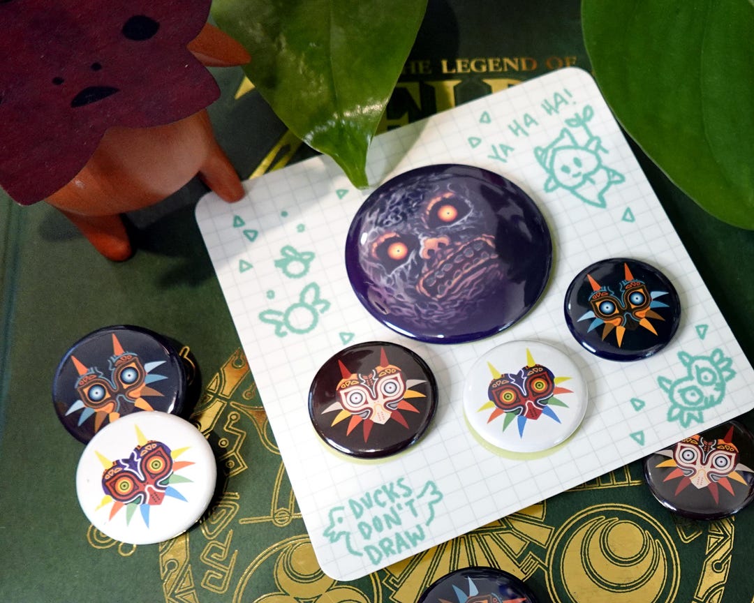 Majora's Mask Pinback Button Set | Set of 4 Legend of Zelda Button ...