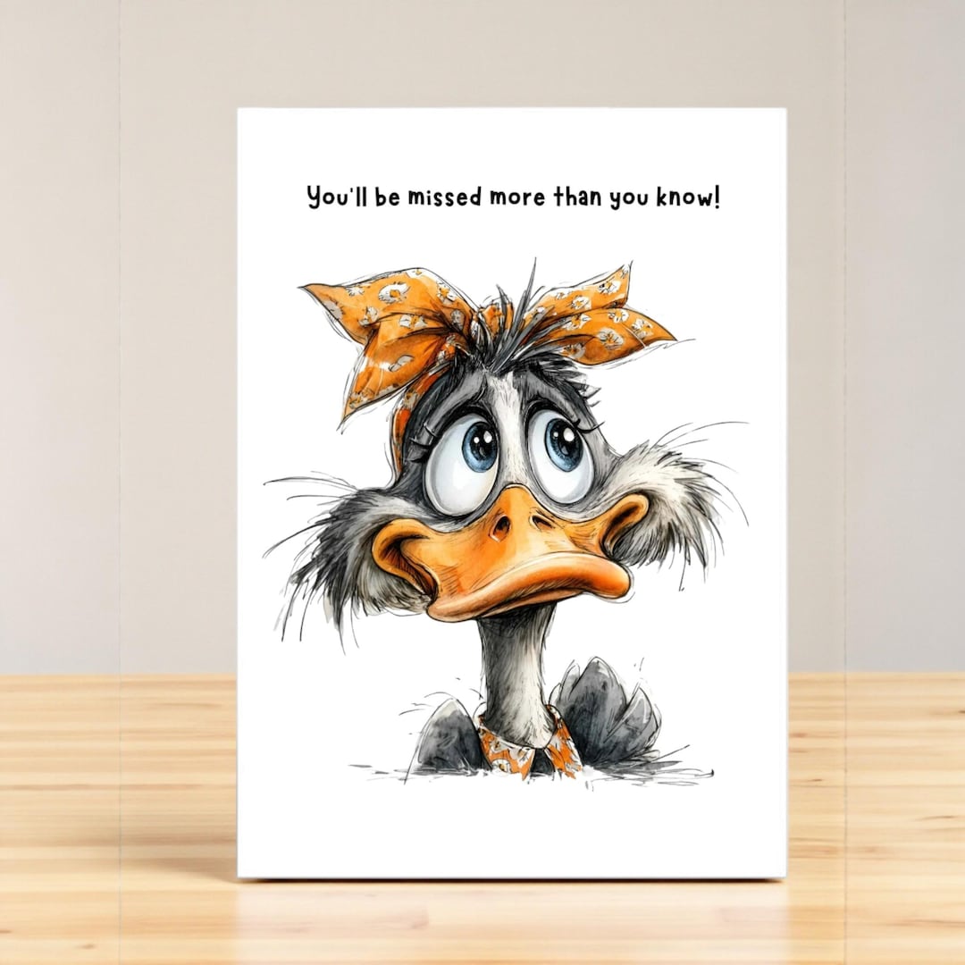 Cartoon Duck Leaving Card for a Work Colleague, Sorry You're Leaving ...