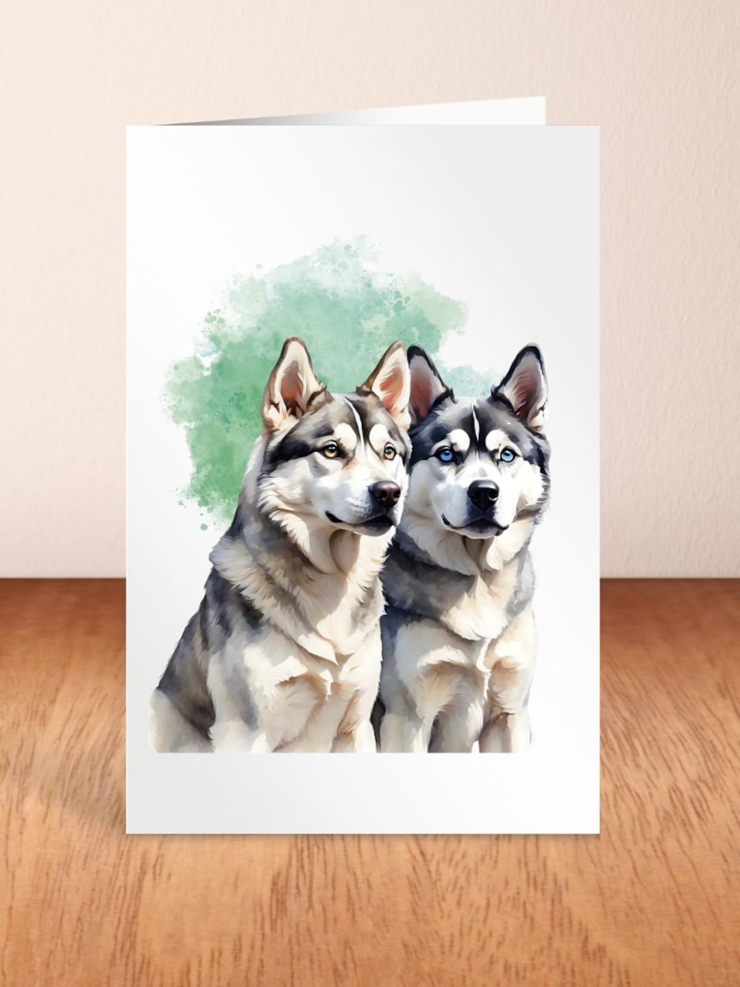 Husky Dog Card, Husky Birthday Card, A5 Card With Husky, Blank Husky ...