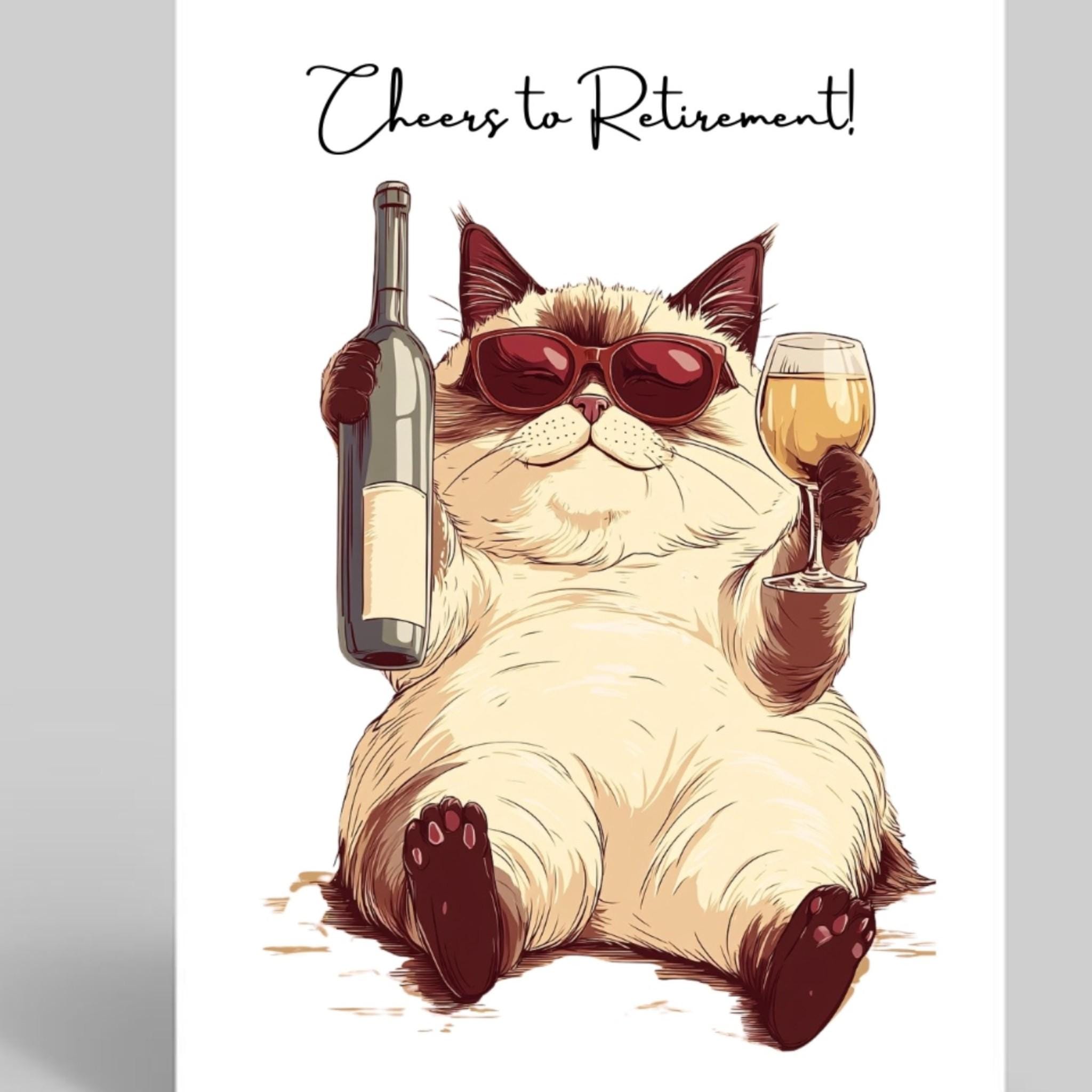 Funny Retirement Card for Cat Lovers – Humorous Happy Retirement Wishes ...