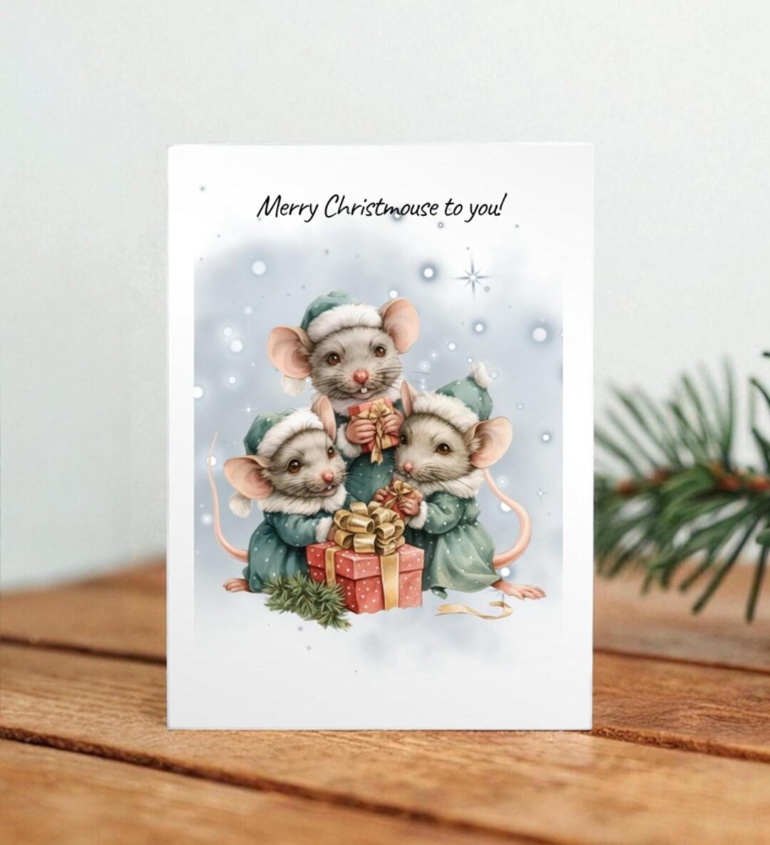Cute Mice Christmas Card – Cozy Holiday Wishes, Mice Holiday Greeting ...