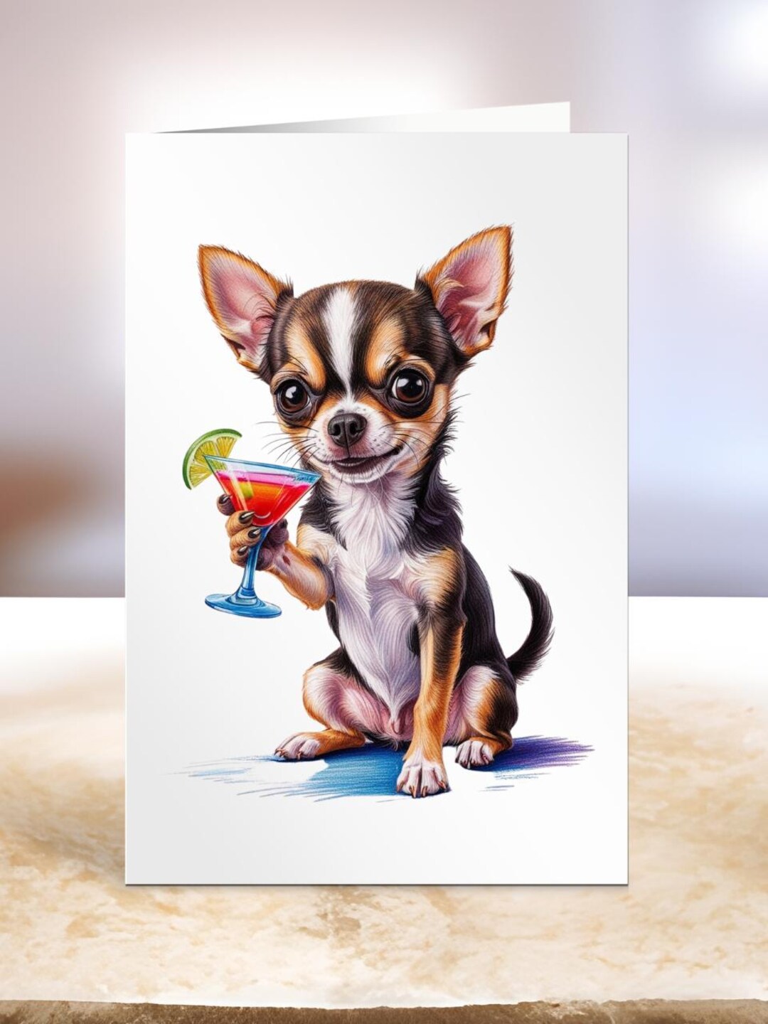 Chihuahua Birthday Card for Her, Chihuahua Lover Card, Cute Dog Card ...