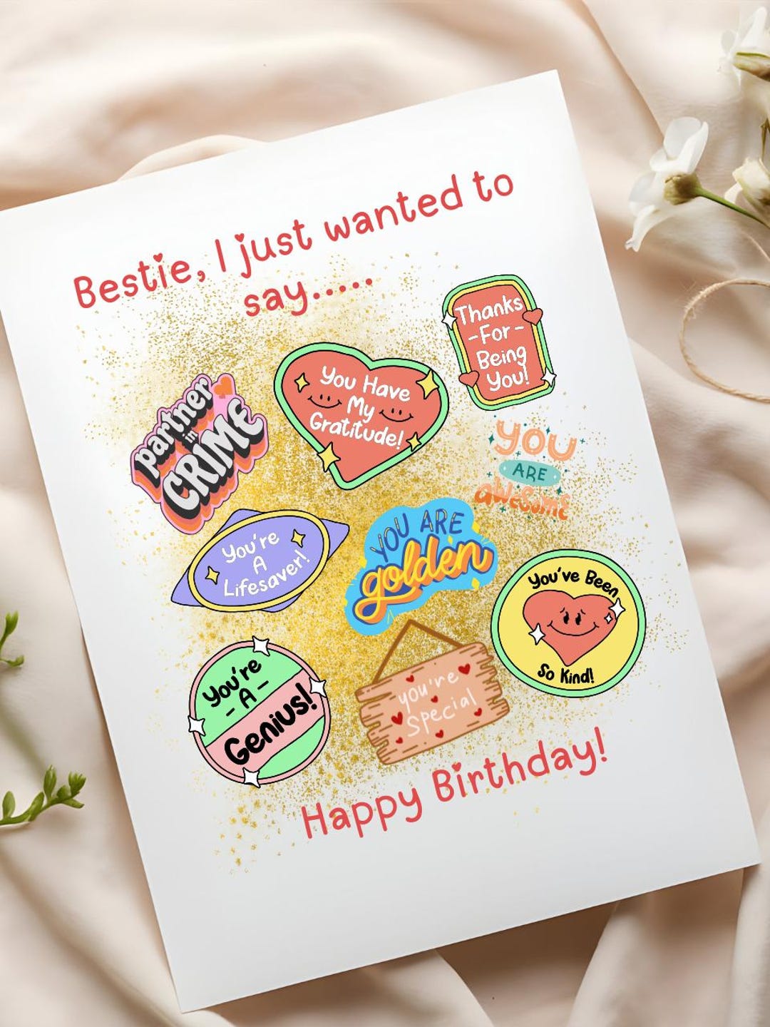 My Bestie Birthday Card - My Sidekick, My Happy Place, My Partner in ...