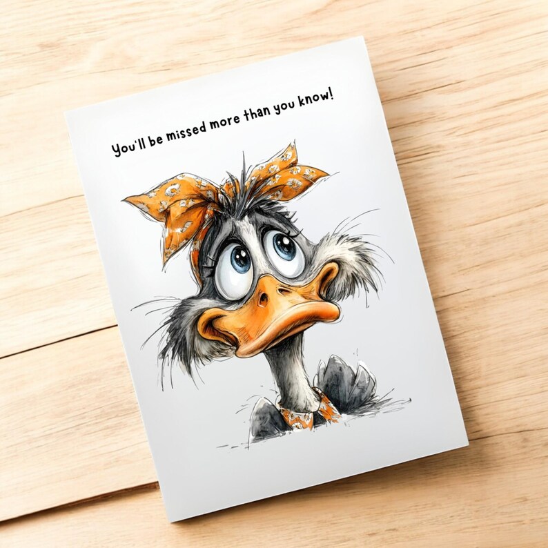 Cartoon Duck Leaving Card for a Work Colleague, Sorry You're Leaving ...