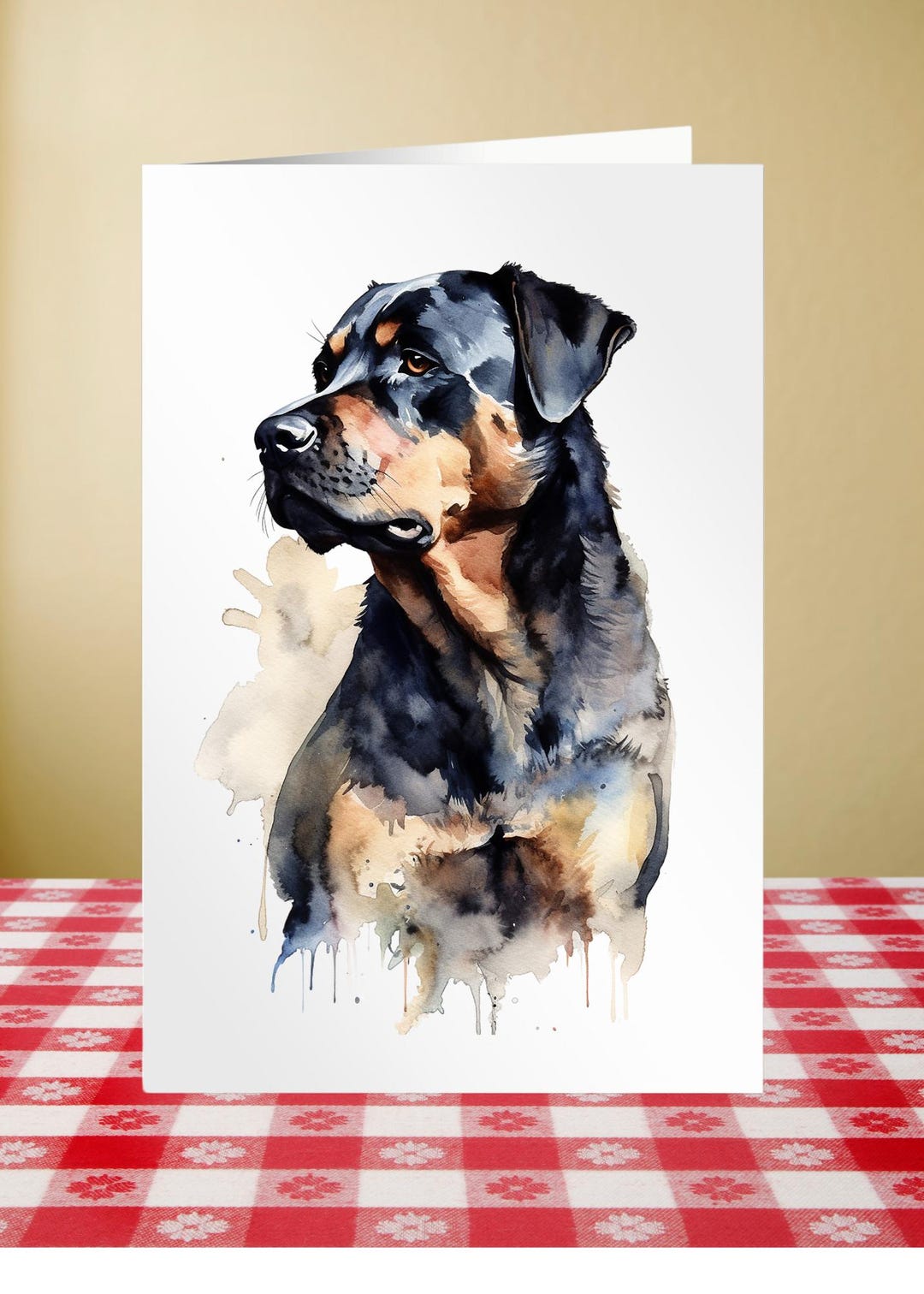 Rottweiler Birthday Card, Thank You Card With Rottweiler, Rottie Lovers ...