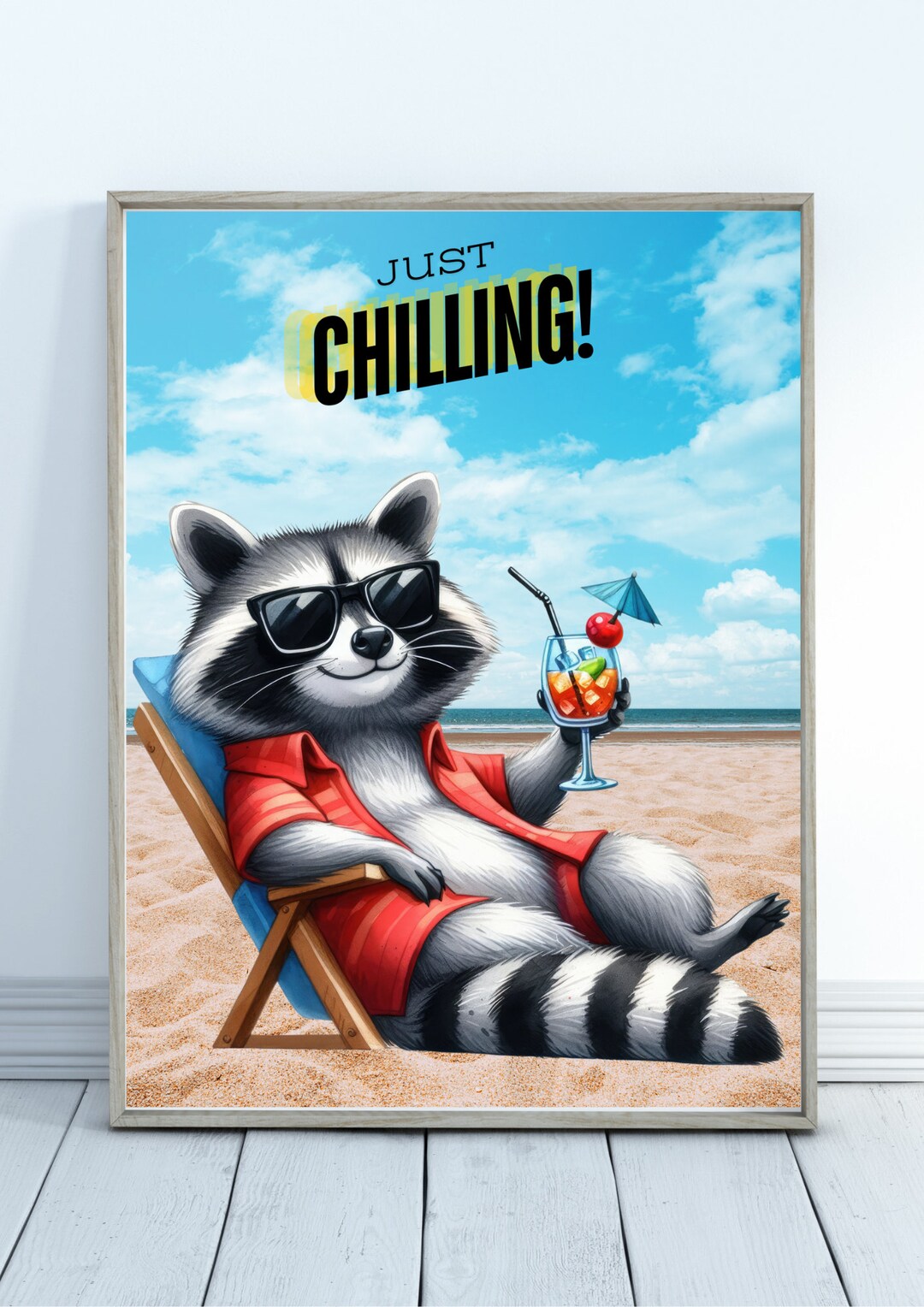 Printable Raccoon Poster, Raccoon Print, Raccoon Art, Kids Art Poster ...