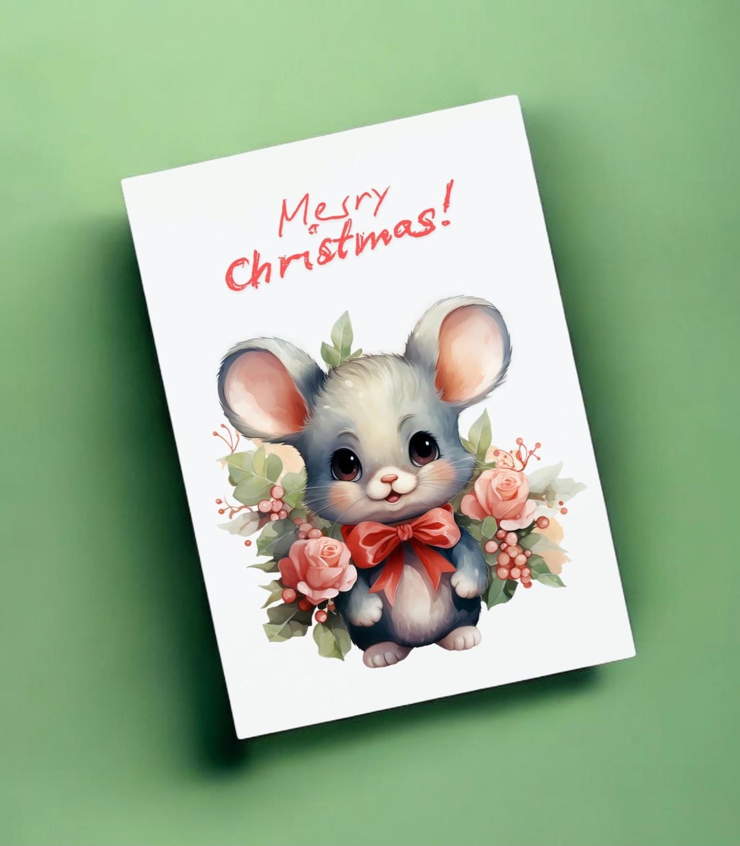 Christmas Mouse Card, Christmas Card for Mice Lovers, Pet Mouse Card ...