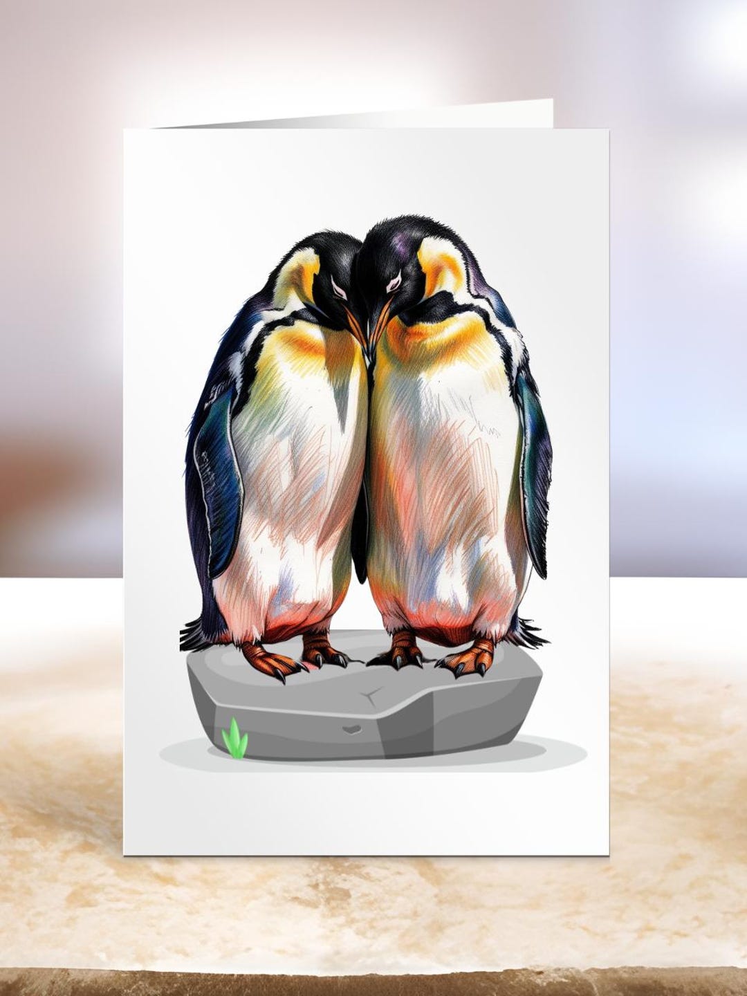 Cute Anniversary Card With Penguins, Penguin Lovers Card, Happy ...