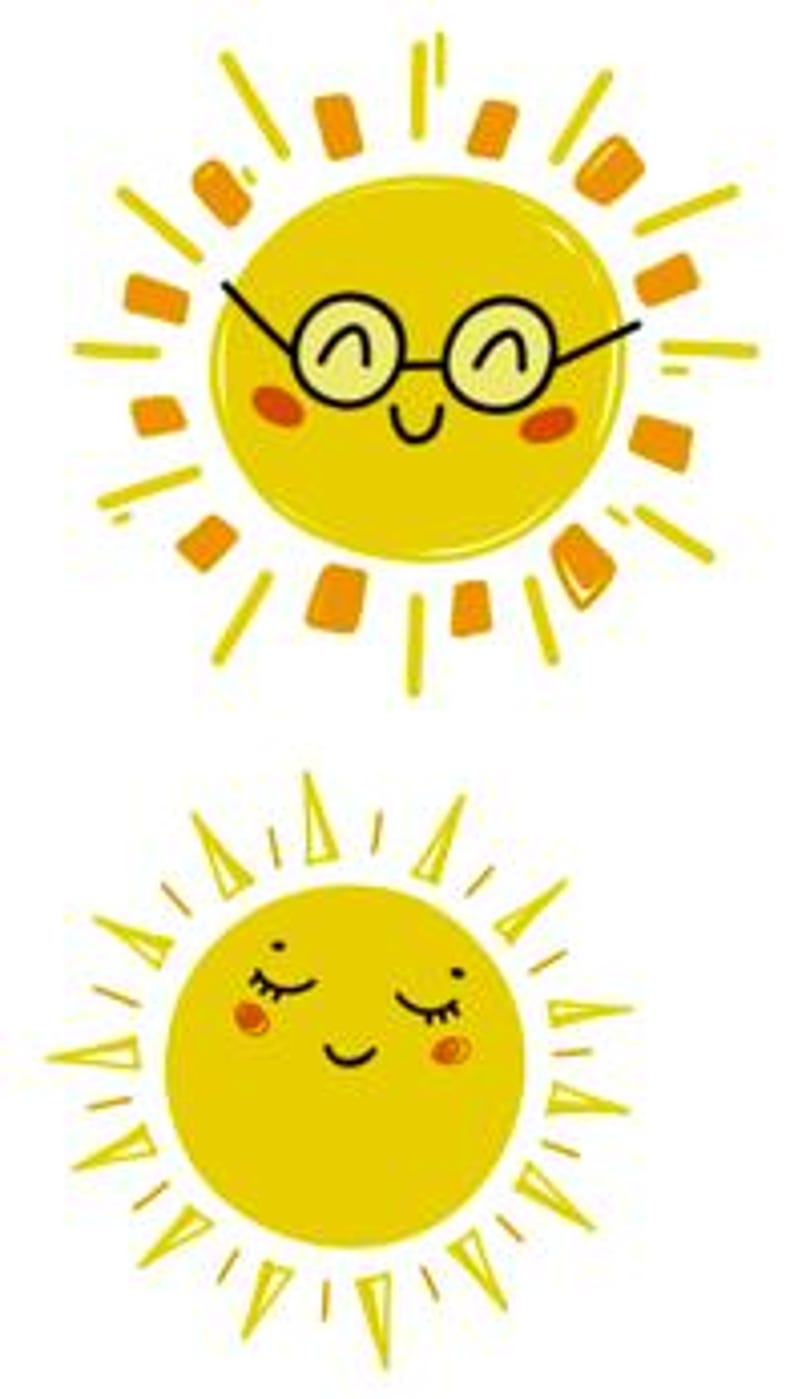 Happy Sunshine Faces Stickers: Kids Scrapbook Embellishments - Etsy