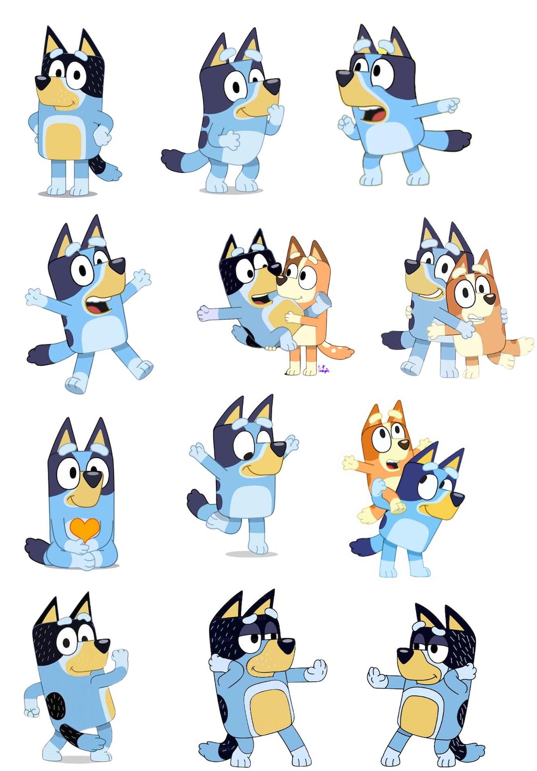 Bluey Stickers for Kids, Kids Stickers, Cartoon Character Stickers for ...