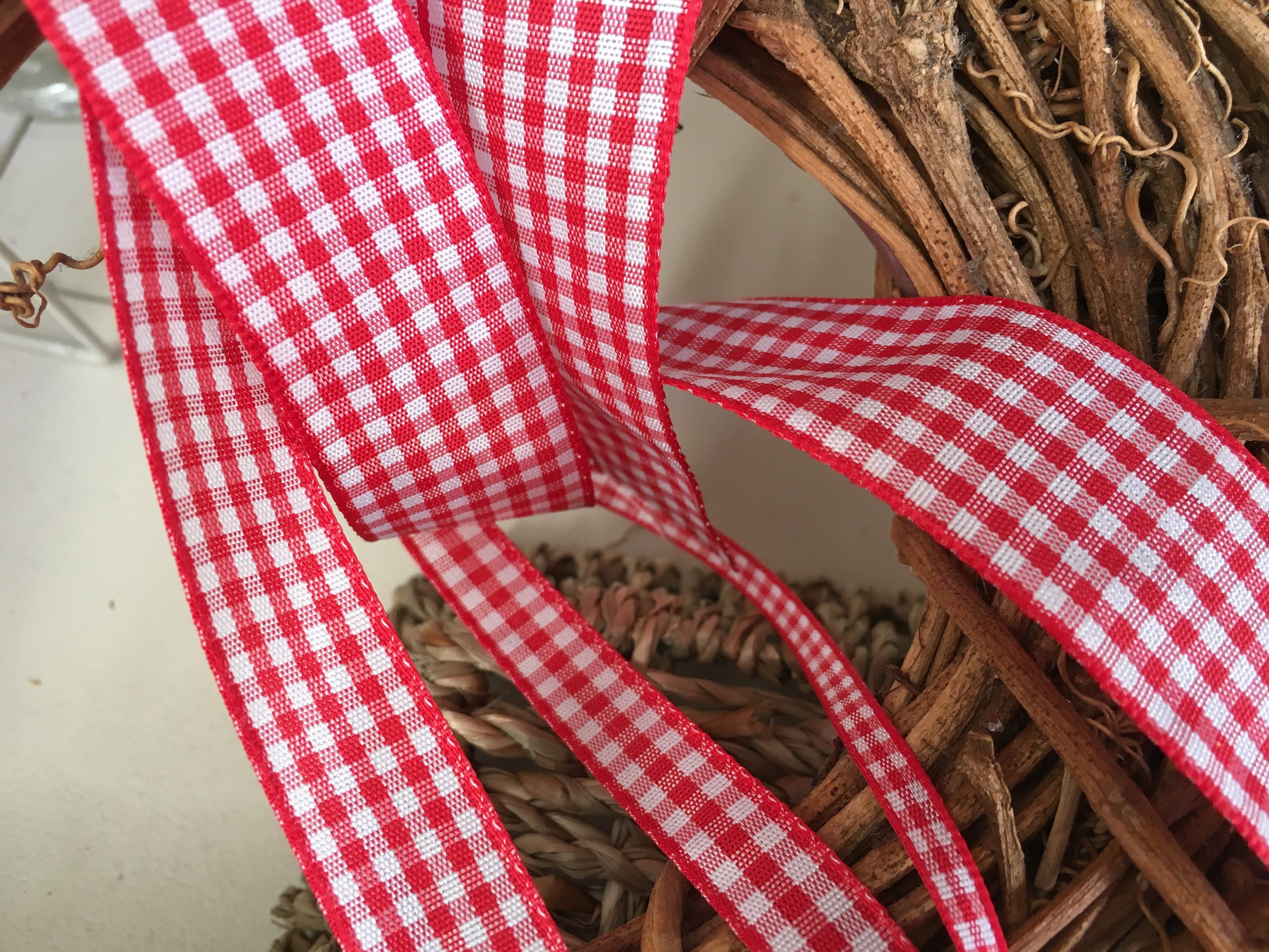 Berisfords Gingham Check Ribbon 5, 10, 15, 25mm Widths. Choice of 10 ...