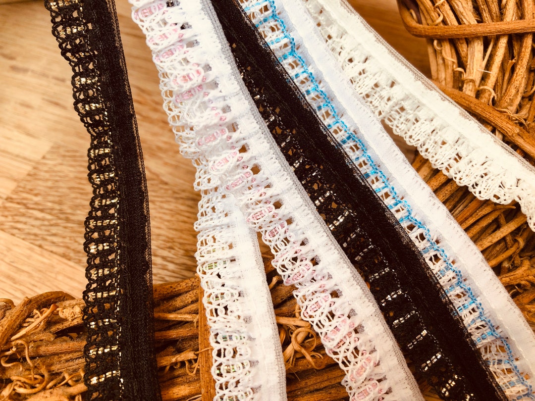 Dainty Narrow Gathered Frilled Lace Approx 15mm Width Choice of Shades ...