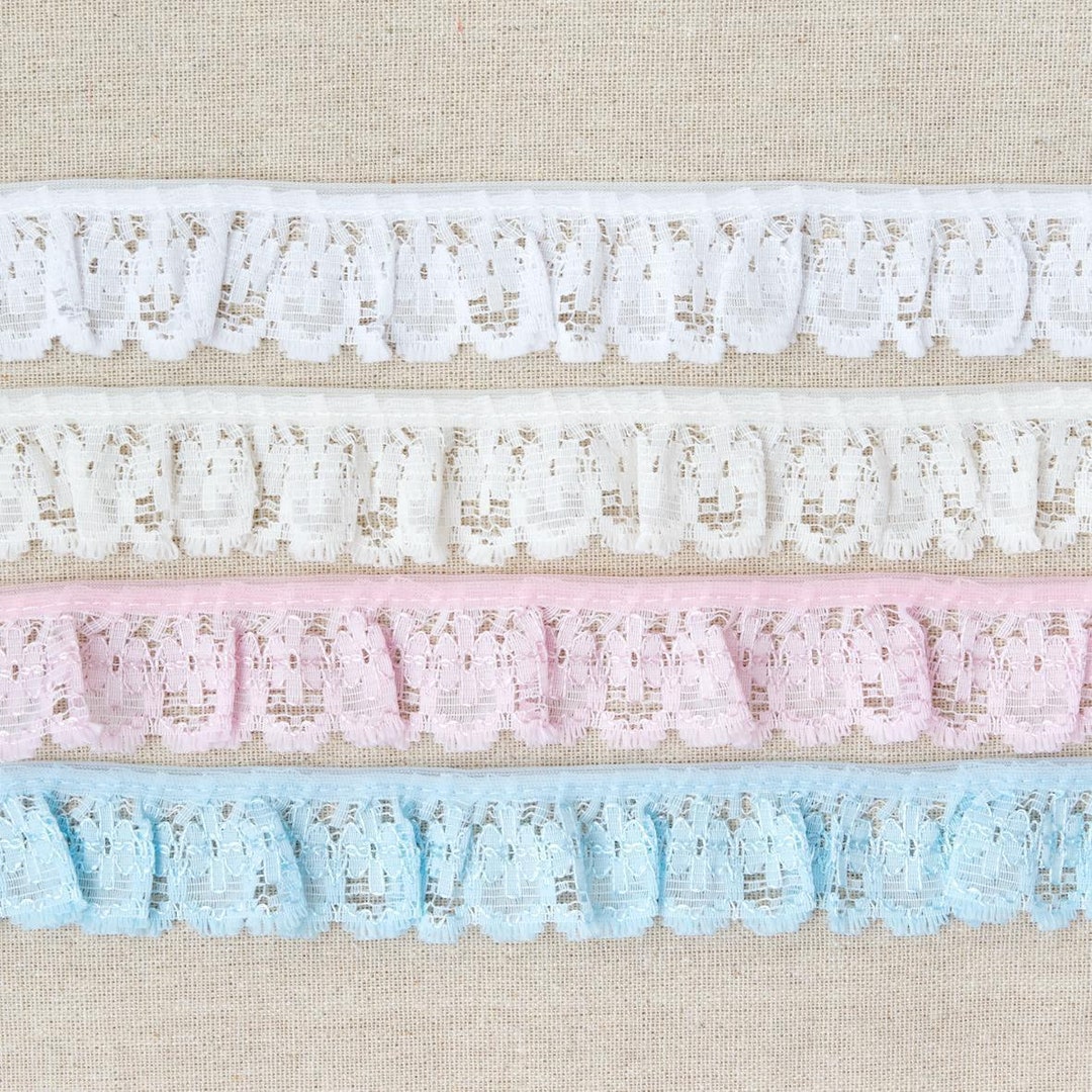 Pretty Nottingham Gathered Frilled Lace Trim 3cm Width Perfect for ...