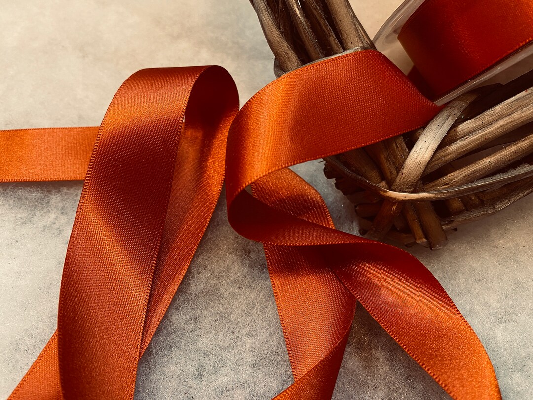 Berisfords Shade 55 Rust Double Faced Satin Ribbon. Choose Length ...