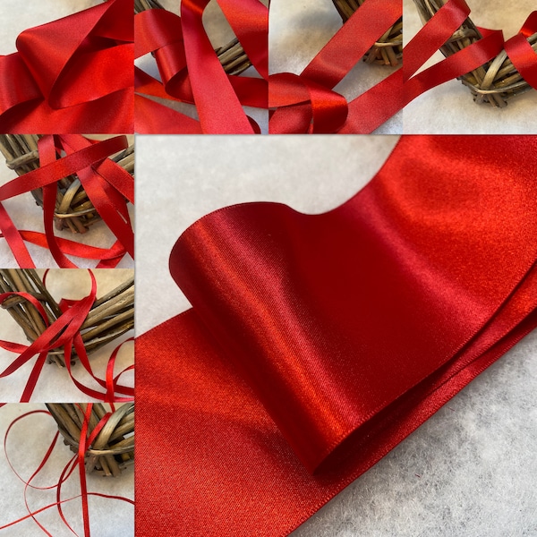 Red Satin Sash - Etsy