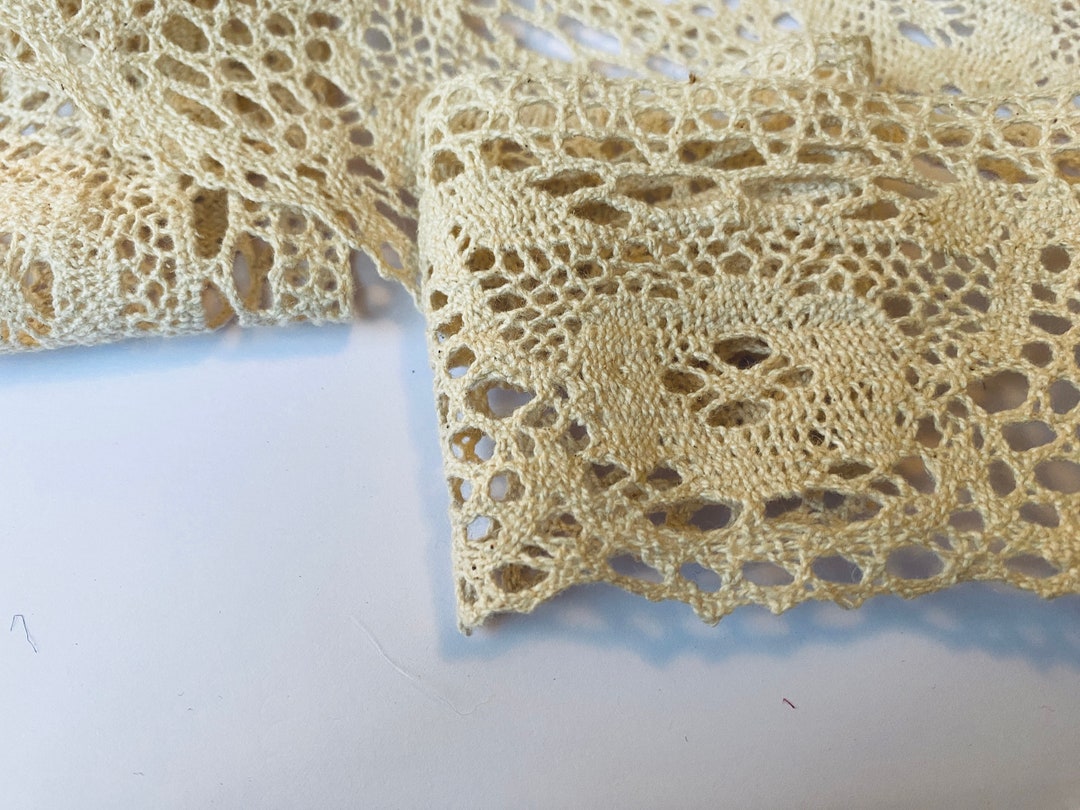 63mm Deep Cream Crochet Style Lace Trimming Priced per Metre Vintage ...