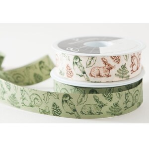 Forest CREATURES Ribbon by Berisfords 25mm Width Choice of Colour and ...