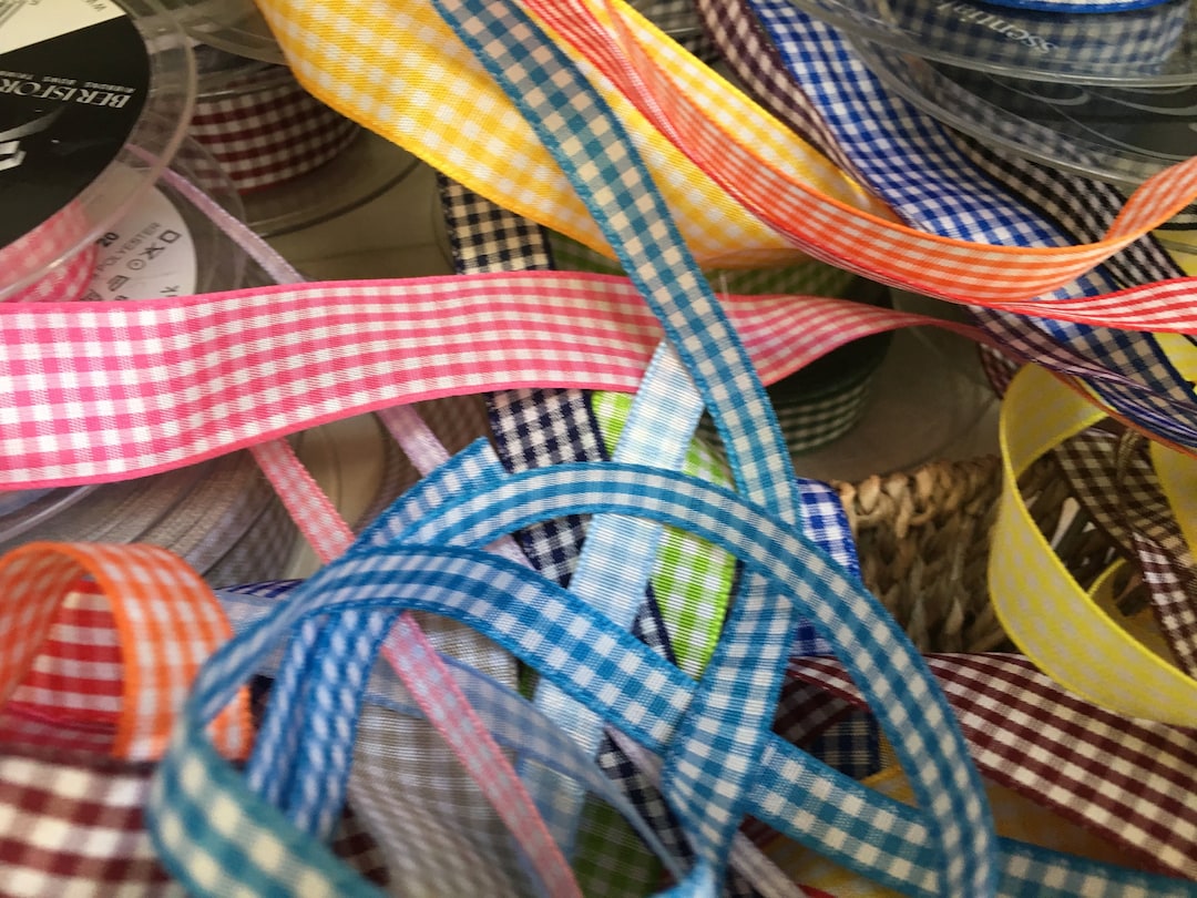 Berisfords Gingham Check Ribbon 5, 10, 15, 25, 40mm Widths. Choice of ...
