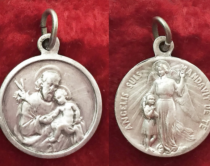 Antique French St Joseph Religious Medal, Catholic Protection Joseph ...