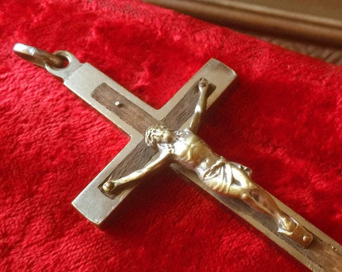 Antique French Pectoral Cross Crucifix, Monk Cross, Processional Cross ...