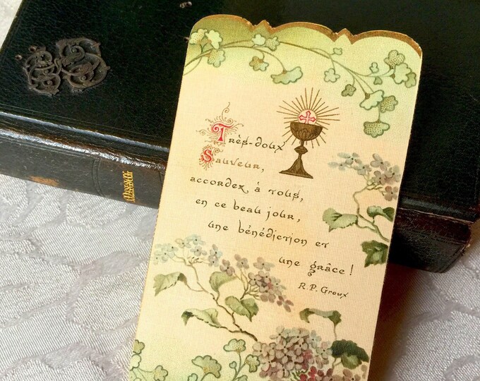 1907 Antique French Religious Card, Catholic Holy Card, Souvenir of ...