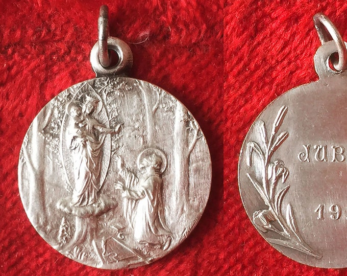 Vintage French Virgin Mary Catholic Religious Medal, Mary Pendant Our ...