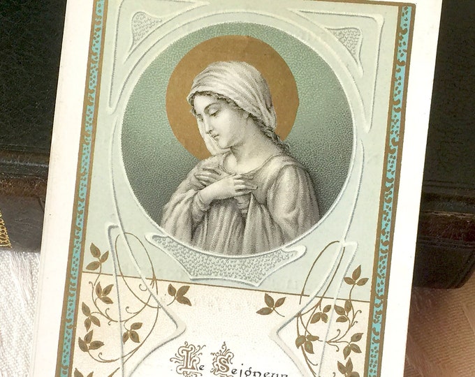 Vintage French Virgin Mary Religious Card, Catholic Holy Card ...