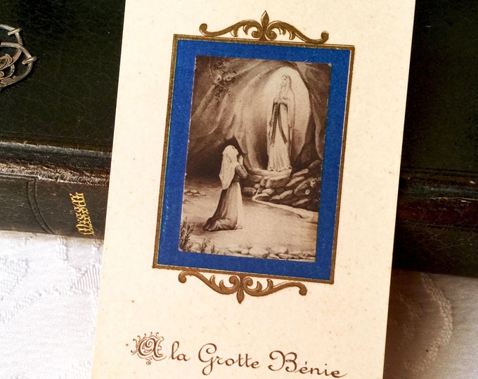 Vintage French Mary Catholic Card, Lourdes Antique Holy Card, Mother ...