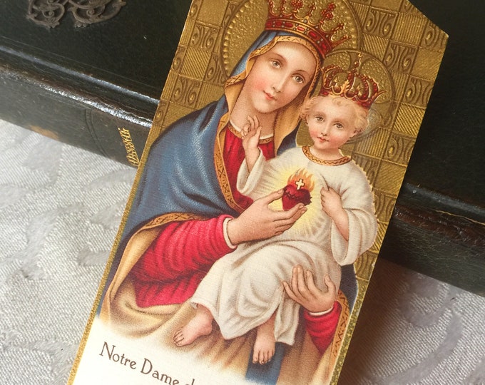 1900s Antique French Virgin Mary Religious Card, Catholic Prayer Card ...