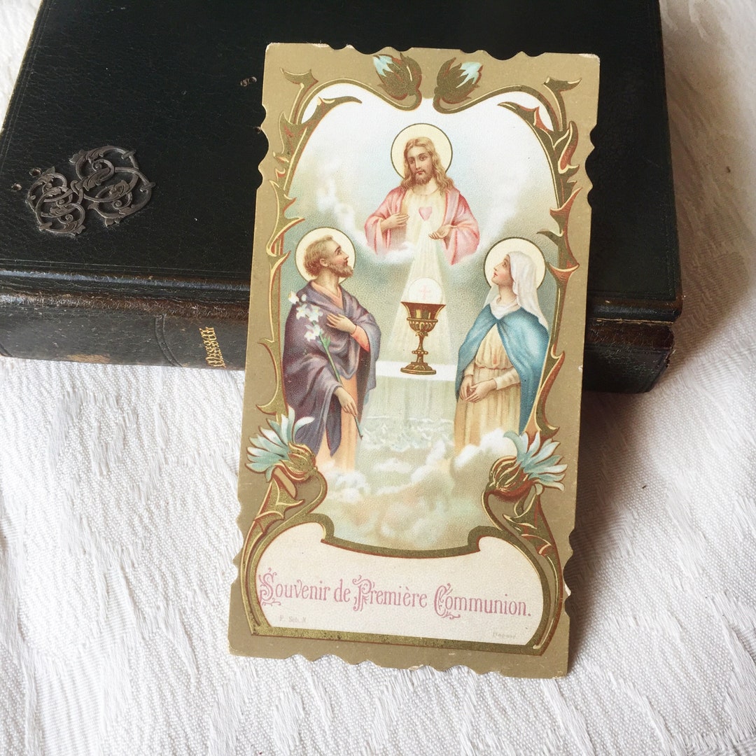 1910 Vintage French Jesus Communion Religious Card Holy - Etsy