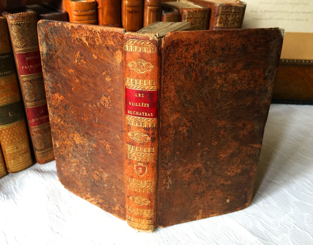 1819 Antique French Leather Book Library Book the - Etsy