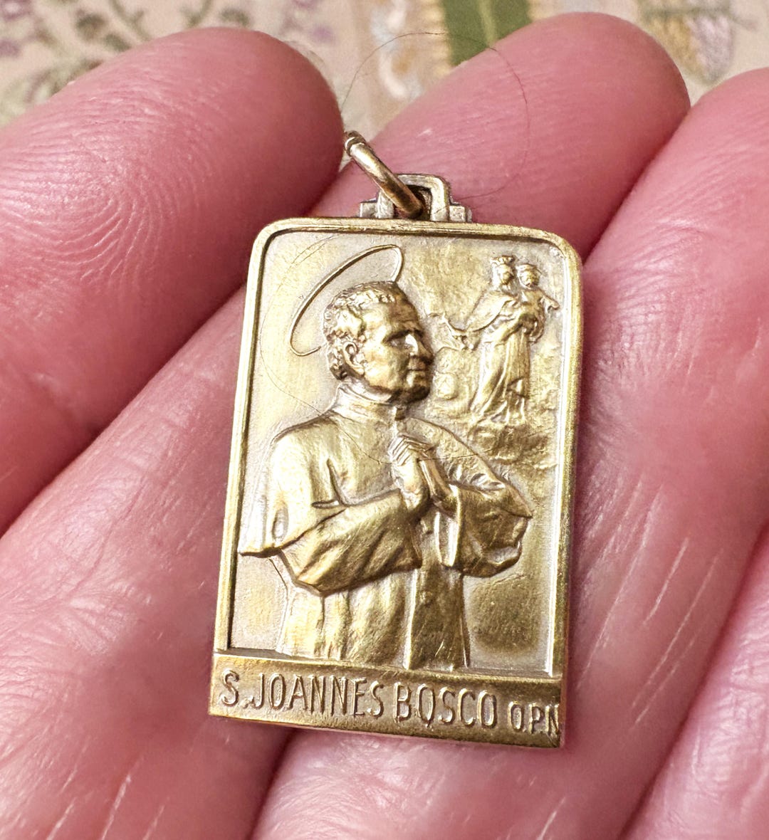 Rare Saint John Bosco Medal Pendant, Patron S.johannes Catholic Brass ...