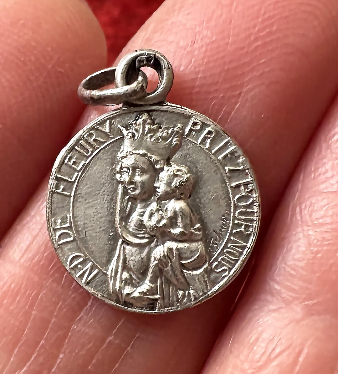 Rare Antique French Virgin Mary Medal, Our Lady of Fleury Catholic ...