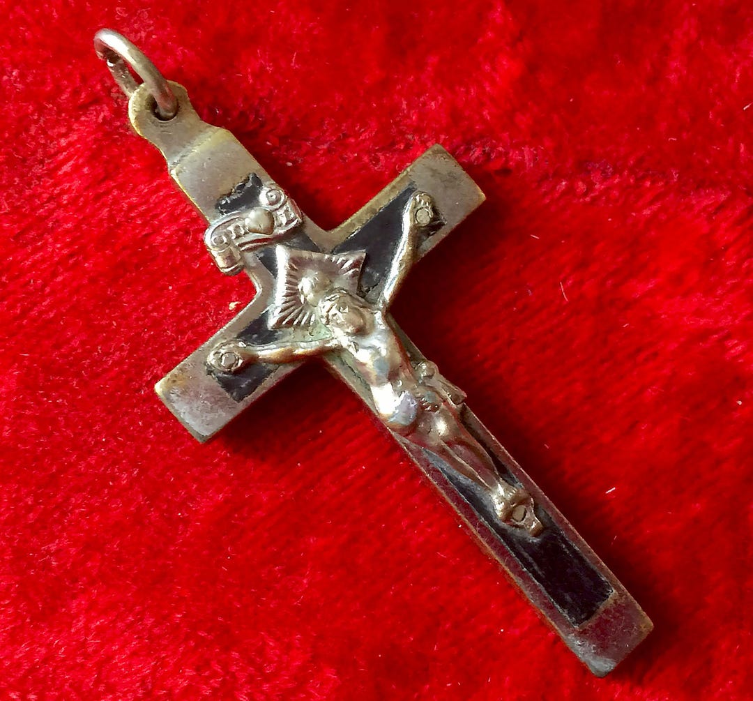 Antique French 1900s Pectoral Cross Crucifix, Monk Priest Catholic ...
