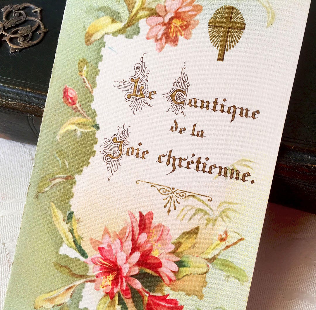 Vintage French Catholic Prayer Card " Hymn of the Christian Joy ...