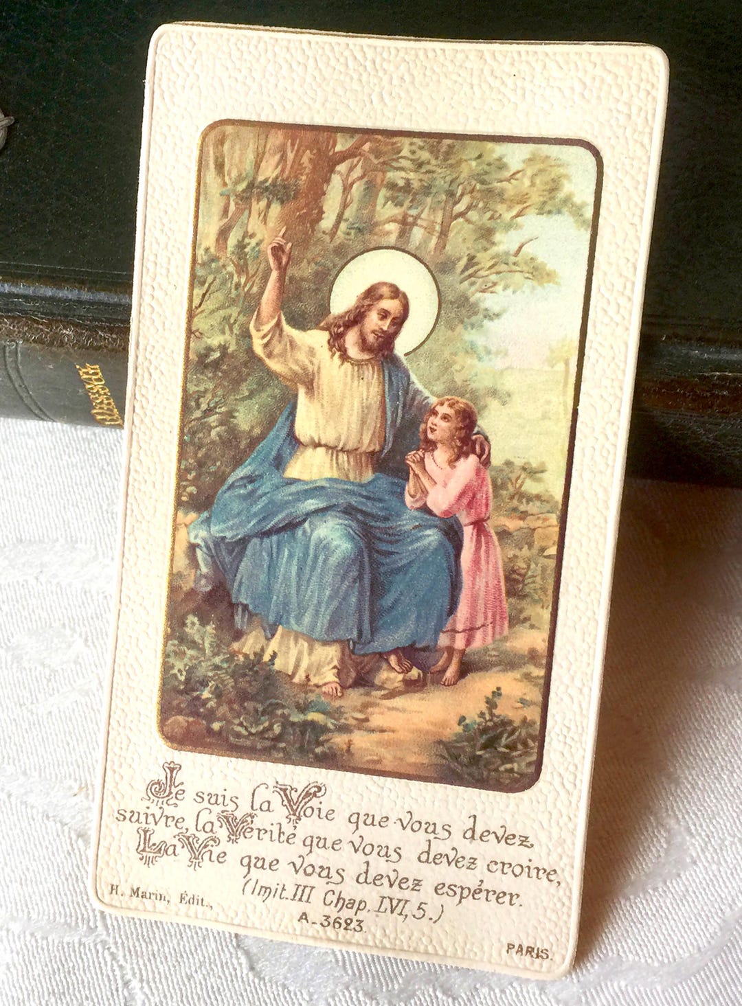 Vintage French Jesus Religious Card, Catholic Holy Image, Antique ...
