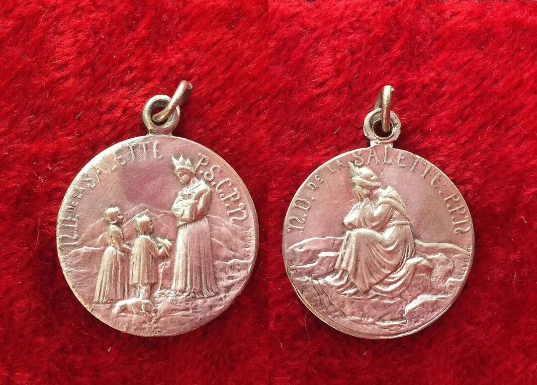 Vintage French Virgin Mary Religious Medal Mary Our Lady Of Etsy