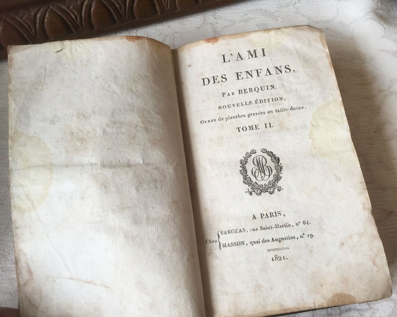 1821 Antique French Library Leather Book Antiquarian Book - Etsy