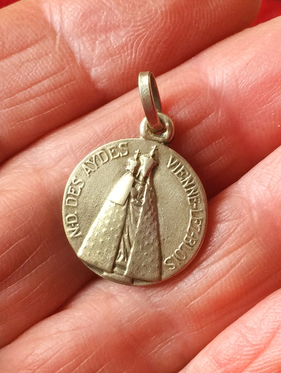 Rare Antique French Virgin Mary Religious Medal Our L… Gem