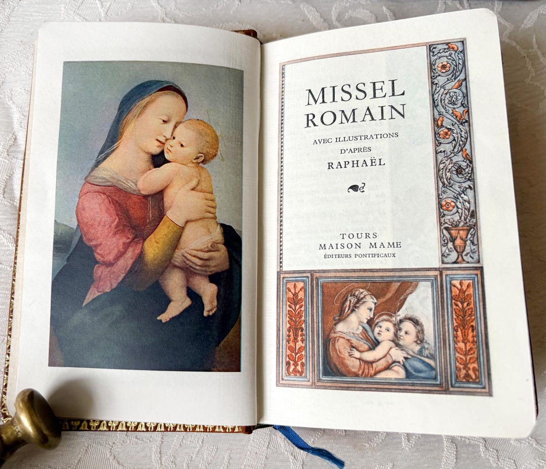 Vintage French Catholic Missal, Mass Book W Illustrations by Raphael ...