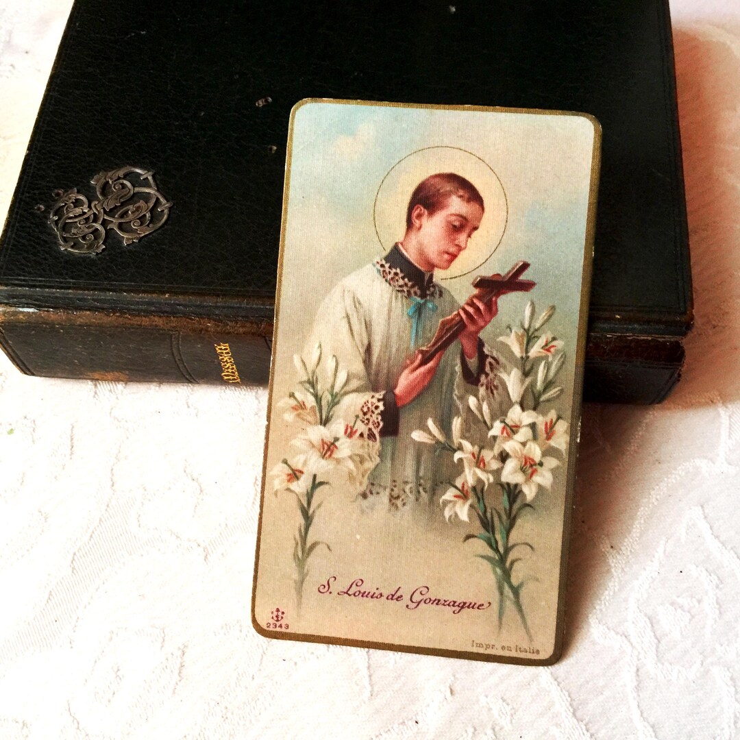 Antique Aloysius Gonzaga Holy Card, Catholic Saint Religious Card ...