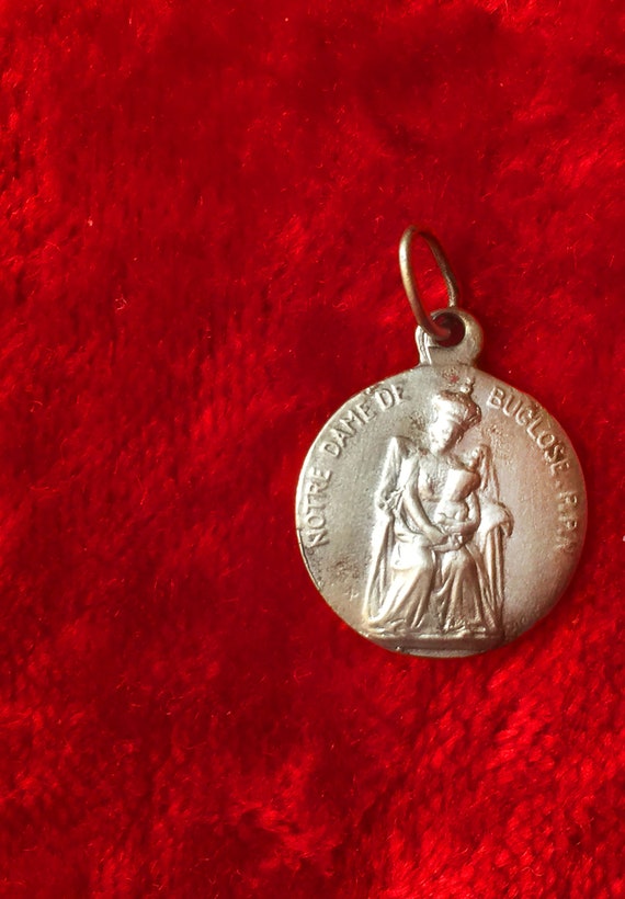 Antique French Virgin Mary Religious Medal And Saint … Gem