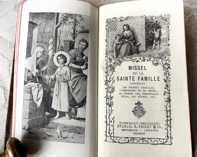 Vintage French Missal Holy Family, Catholic Mass Book, Prayer Book ...