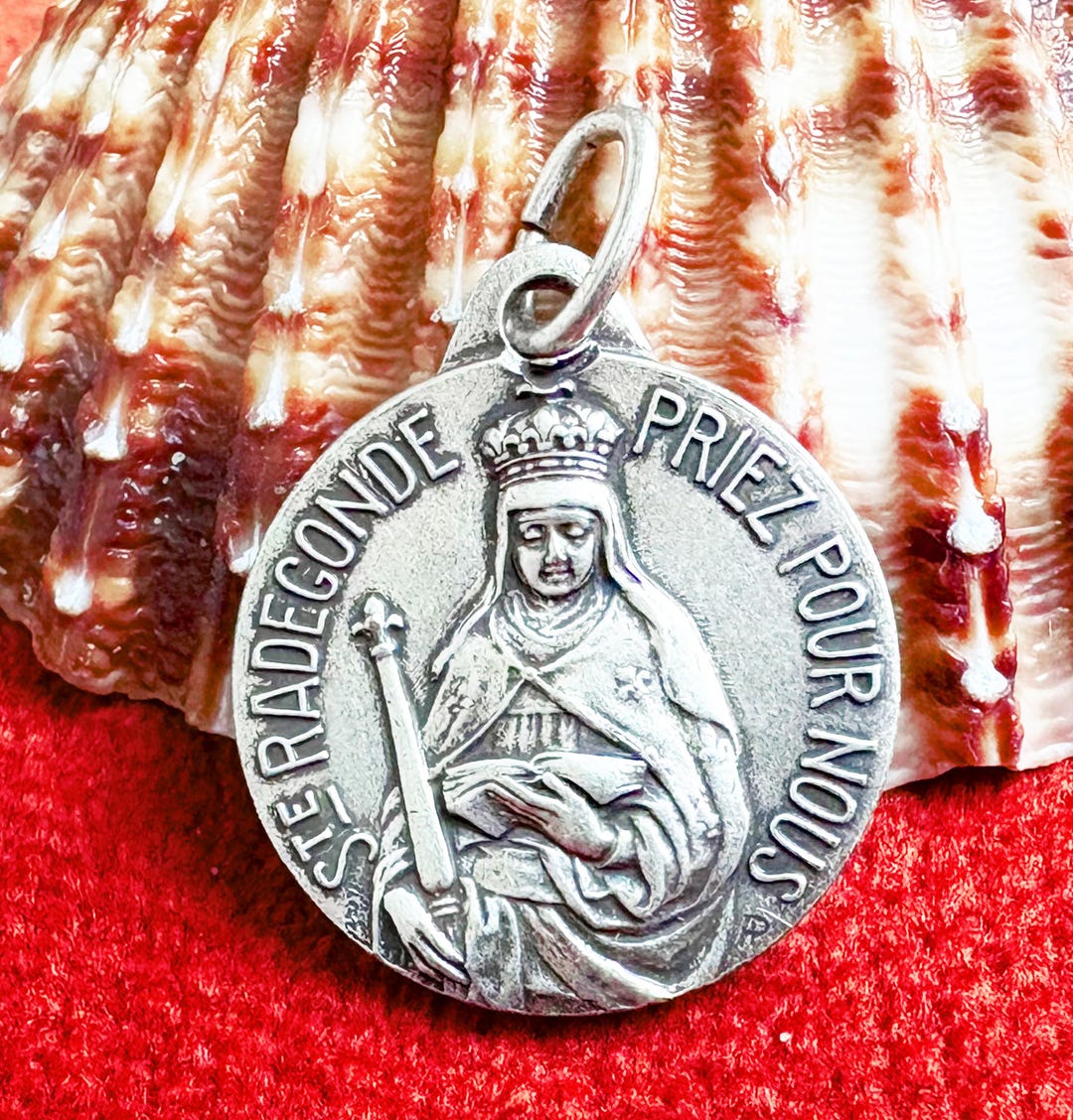 Vintage Saint Radegund Medal, Rare Catholic French Saint Pendant ...