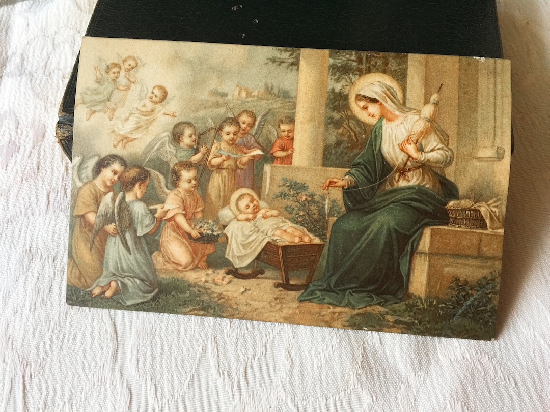 Vintage Virgin Mary Madonna Religious Postcard French 1910, Mary and ...