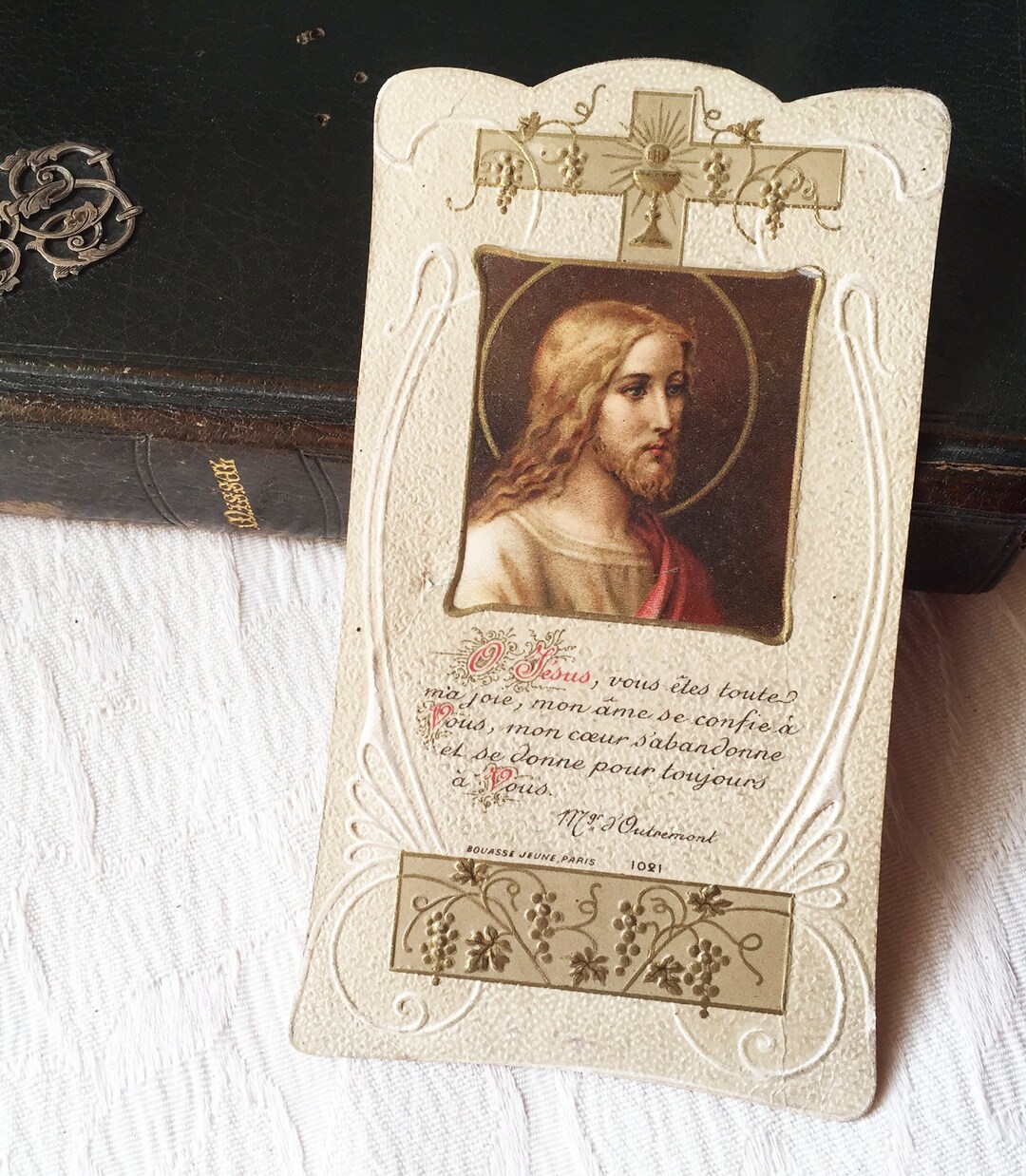 1910s Antique French Jesus Religious Card, Catholic Prayer Card, Missal ...